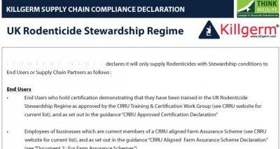 UK Rodenticide Stewardship Regime Declarations - Killgerm Chemicals Ltd